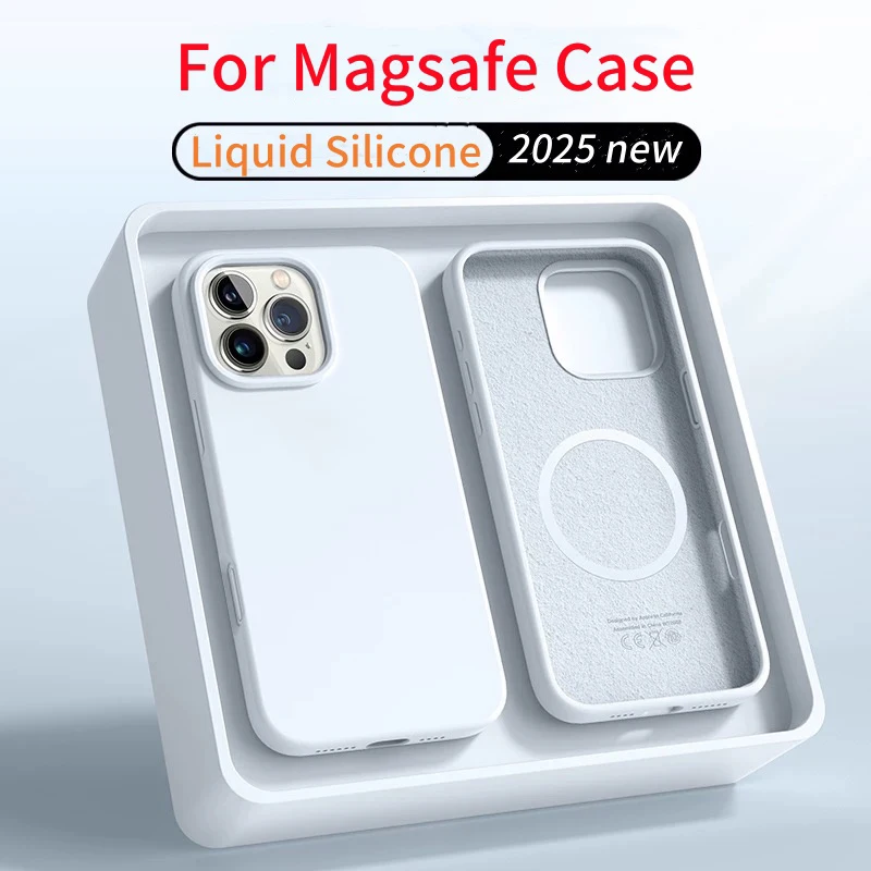 Magnetic Liquid Silicone Original Magsafe Soft Case for Apple iPhone 13 ...