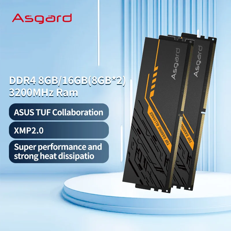 Оперативная память Asgard TUF Co-brand DDR4, ОЗУ для ПК, ОЗУ ddr4 8 Гб 8Гб X2 16X2 3200 МГц, ОЗУ ...