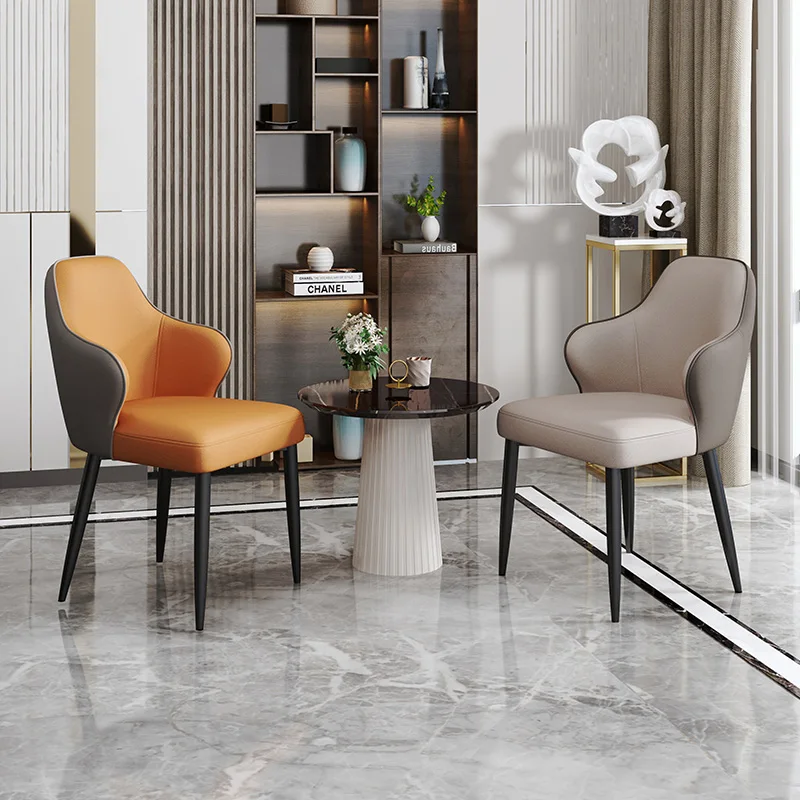 Italian Luxury Dining Chairs Modern Armrest Minimalist Restaurant ...