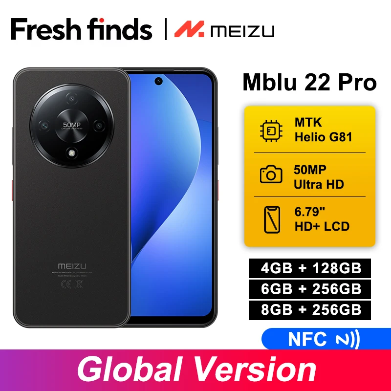 Смартфон MEIZU mBlu 22 Pro, 4/128ГБ, 6/256ГБ, 8/256ГБ, global | AliExpress