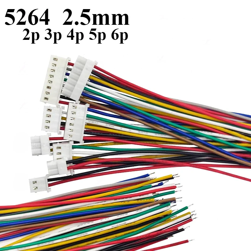 10PCS 5264 Terminal Line Spacing 2.5mm Electronic Wire 26awg Single ...