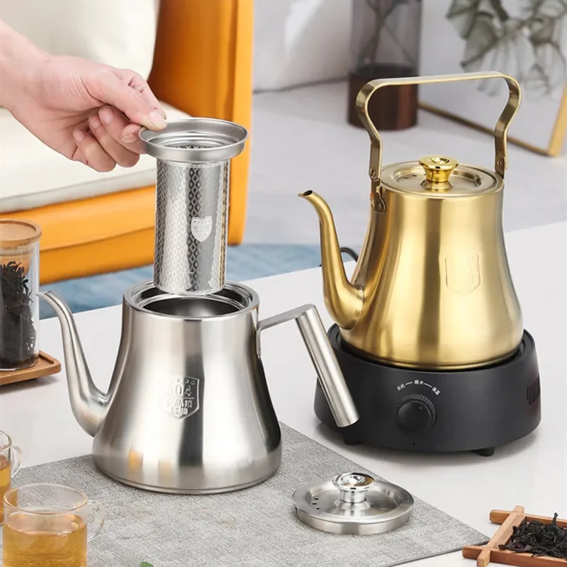 1.5L Polished 304 Stainless Steel Teapot Tea Pot With Tea Filter ...