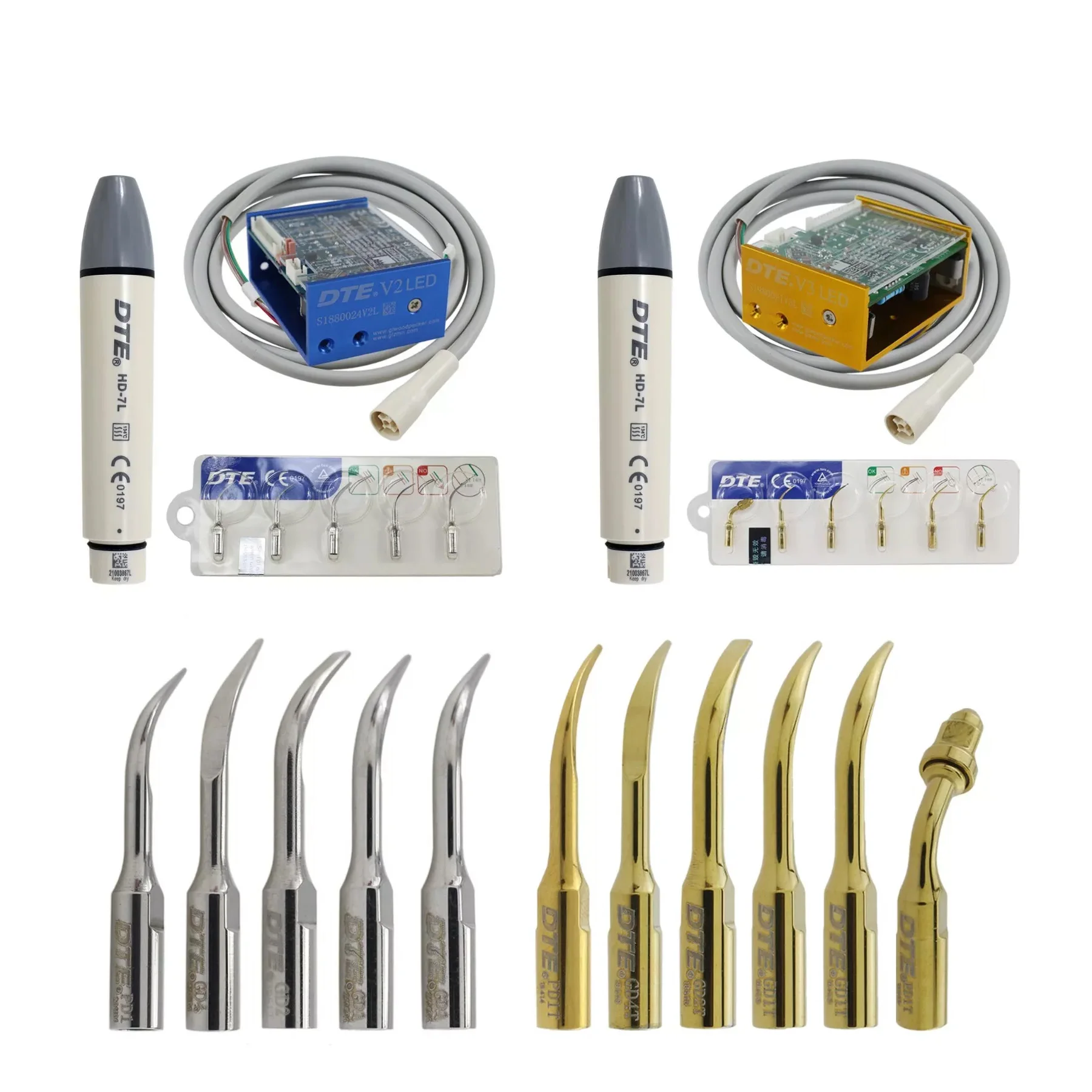 Ультразвуковой скейлер Woodpecker DTE HD-7L с наконечниками DTE-V2 V3 LED | AliExpress