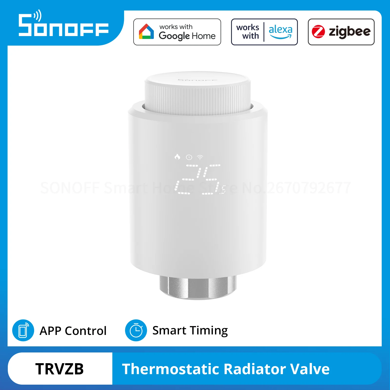 Термостатический радиаторный клапан SONOFF TRVZB Zigbee | AliExpress