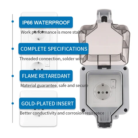 Waterproof outdoor power switched socket AliExpress