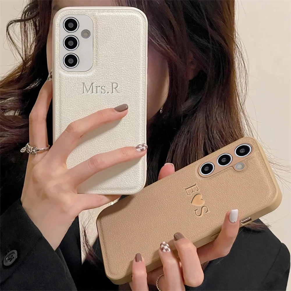 Персонализированный чехол с инициалами для Samsung Galaxy S25 S24 S23 S22 S21 Ultra Plus S20 FE ...