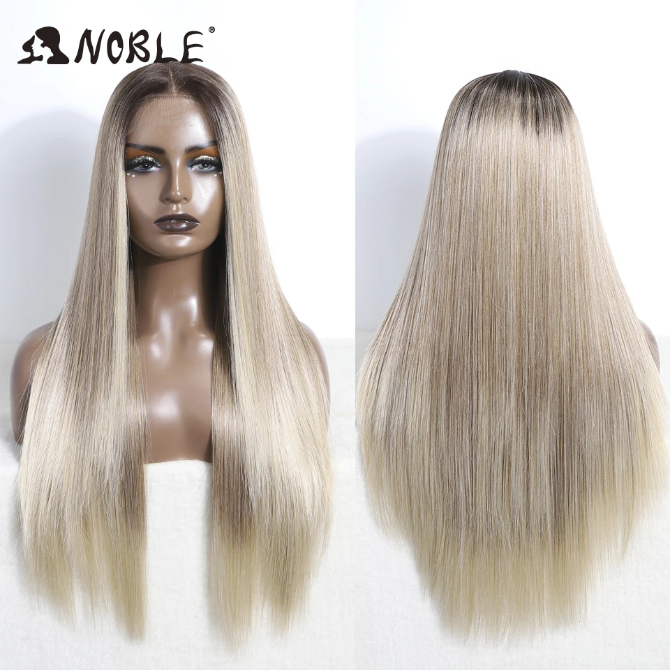 Синтетический кружевной парик Noble Blond Ombre 28 дюймов | AliExpress