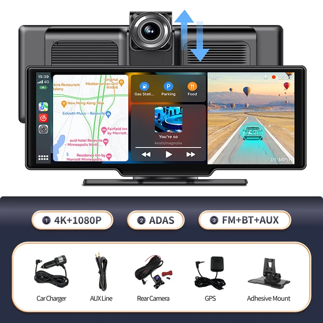 Imagebon H13 Pro 10,26 "4K ADAS Беспроводная камера CarPlay и Android ...