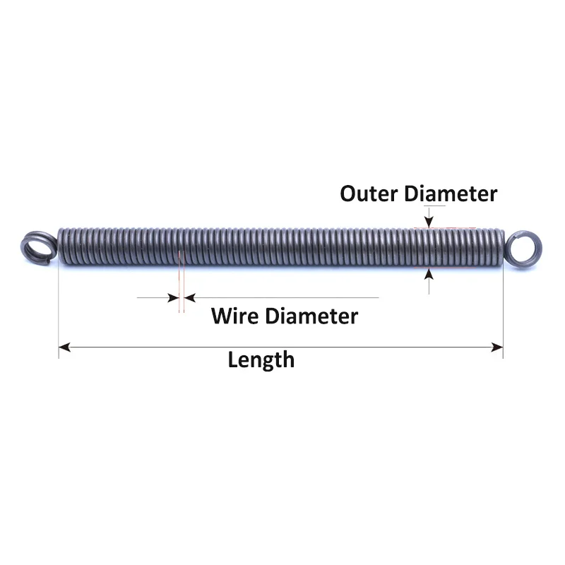 1 pcs steel extension springs with loop ends tension expanding double ...
