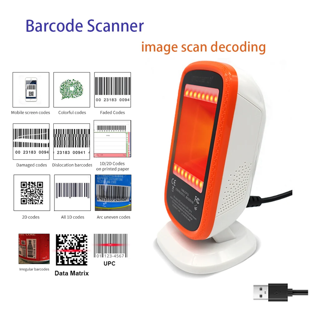 2D Barcode Scanner Omnidirectional All around Desktop 1D 2D QR Code 2D Barcode Scanner Omnidirectional All around Desktop 1D 2D QR Code