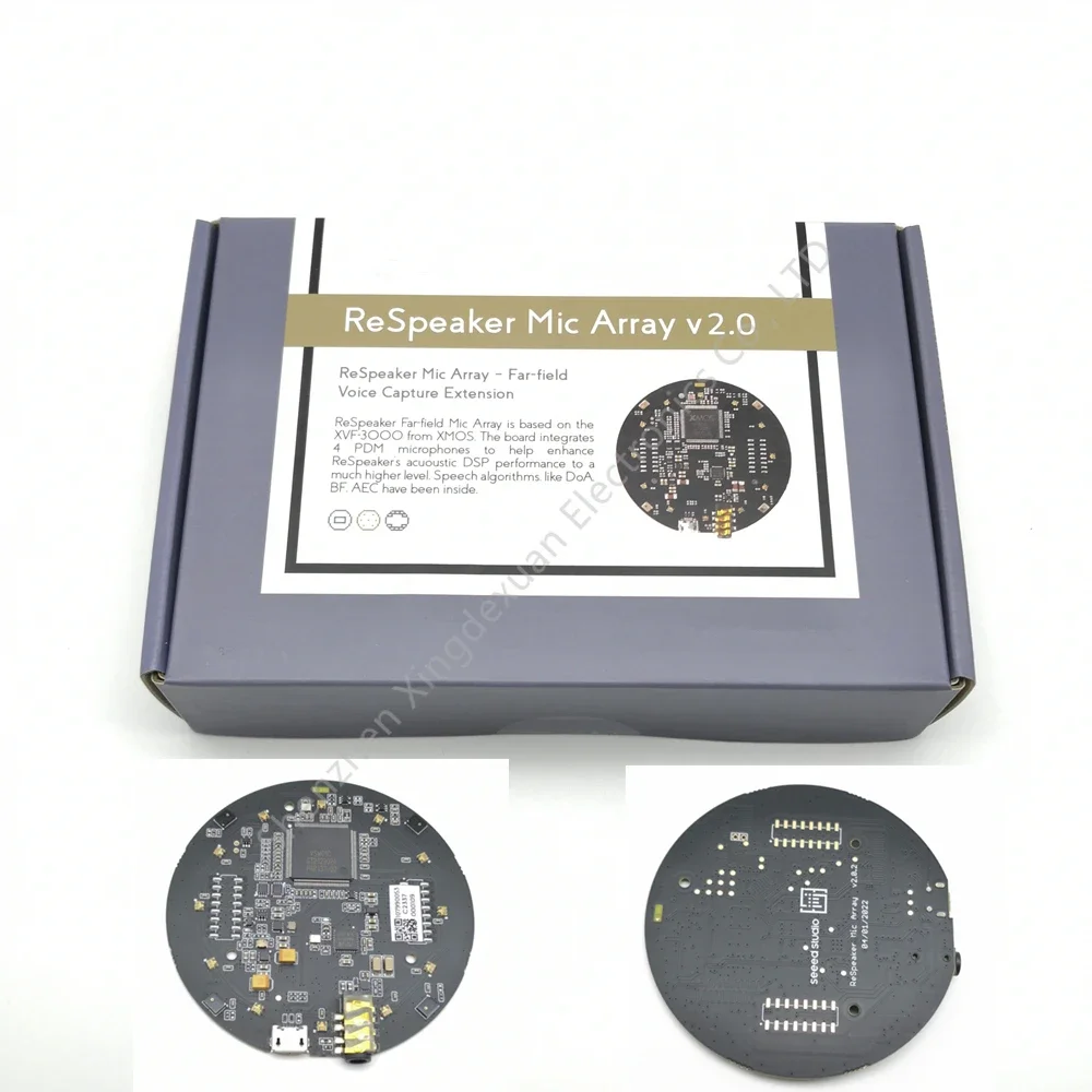 ReSpeaker Mic Array V2.0 USB микрофонный массив AI интеллектуальная плата распознавания голоса ...