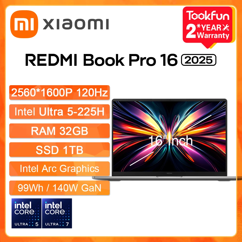 Ноутбук Xiaomi Redmi Book Pro 16, 16", 32ГБ/1ТБ, Ultra 5, Intel Arc ...