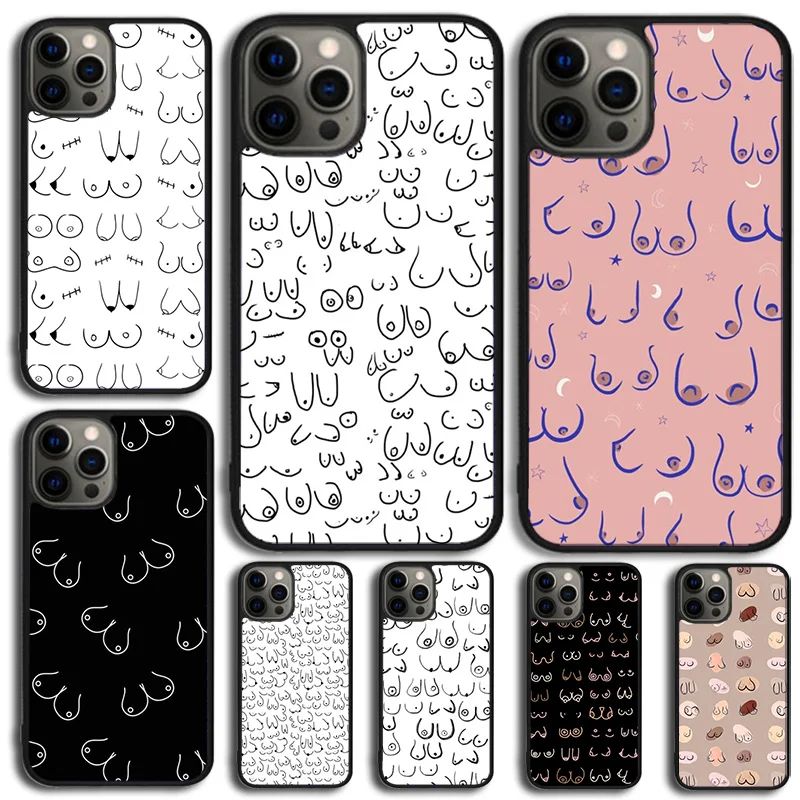 Female Girl Boobs Phone Case Cover For iPhone 15 16 14 XR XS 11 12 13 ...