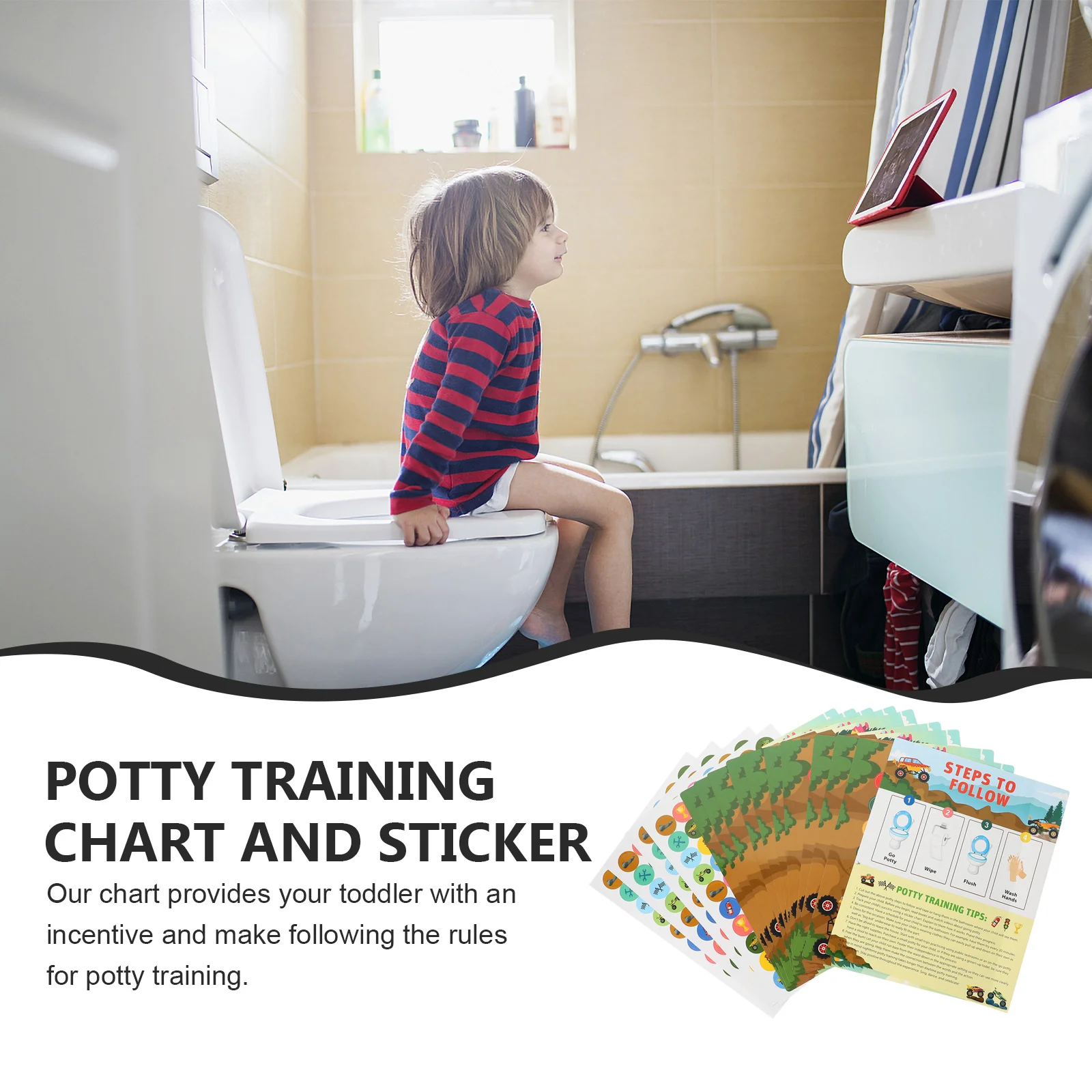 1 Set Toddlers Potty Training Stickers Potty Training Chart and Sticker ...