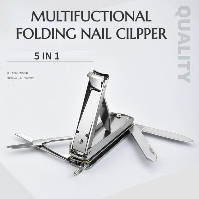 Multifunctional Folding Nail Clipper with Scissors Knife Nail File Screwdriver Small Stainless Steel Nail Clipper 5 Functions AliExpress