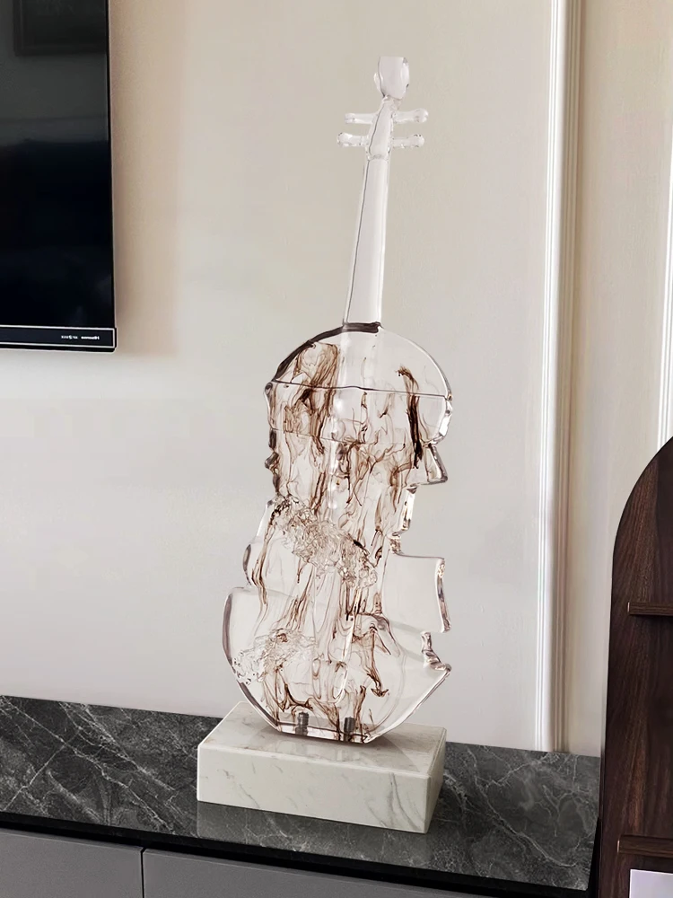 Transparent Violin Sculpture on a Marble Stand - Luxury Living Room ...