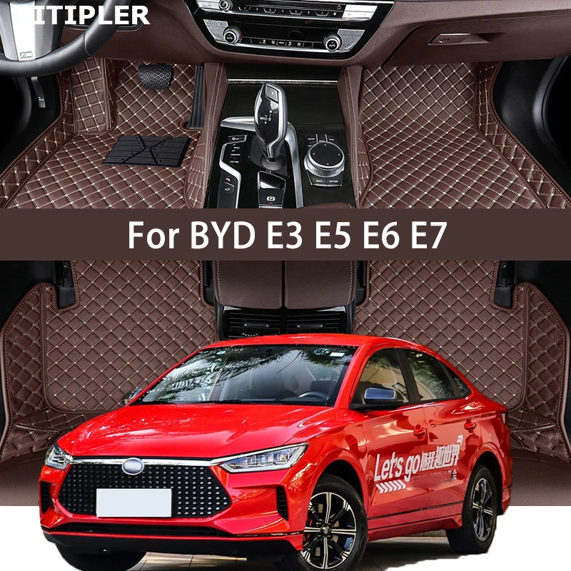 TITIPLER пользовательские автомобильные коврики для BYD E3 E5 E6 E7, автомобильные ковры ...