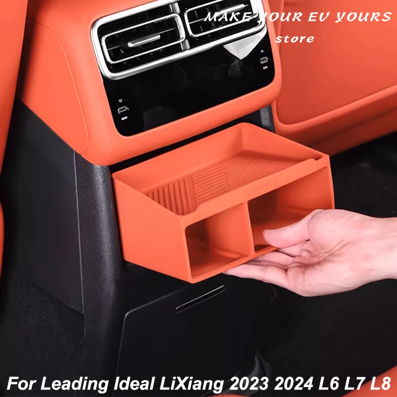 Для ведущих, идеальный LiXiang 2023 2024 L6 L7 L8, задний силиконовый ящик для хранения с ...