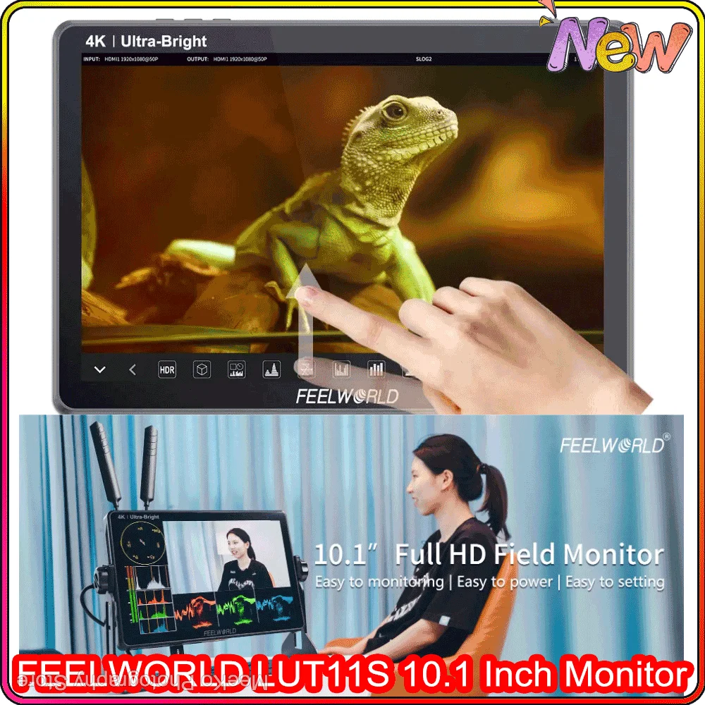 FEELWORLD LUT11S 10,1-дюймовый монитор 2000 нит ультра яркий сенсорный экран IPS 3DLUT 3G-SDI ...