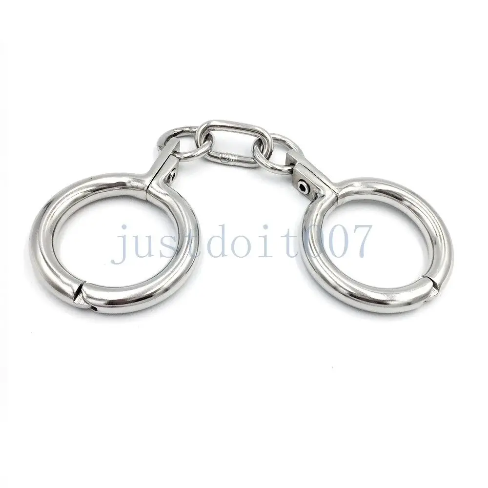 Stainless Steel Foot Ankle Cuffs Handcuffs Restraint Heavy Duty Shackle ...