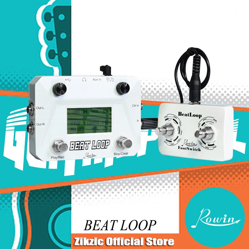 Rowin LBL-01 гитарная петля, педали, барабанная машина, 40 ритмов, 50 минут, время записи ...