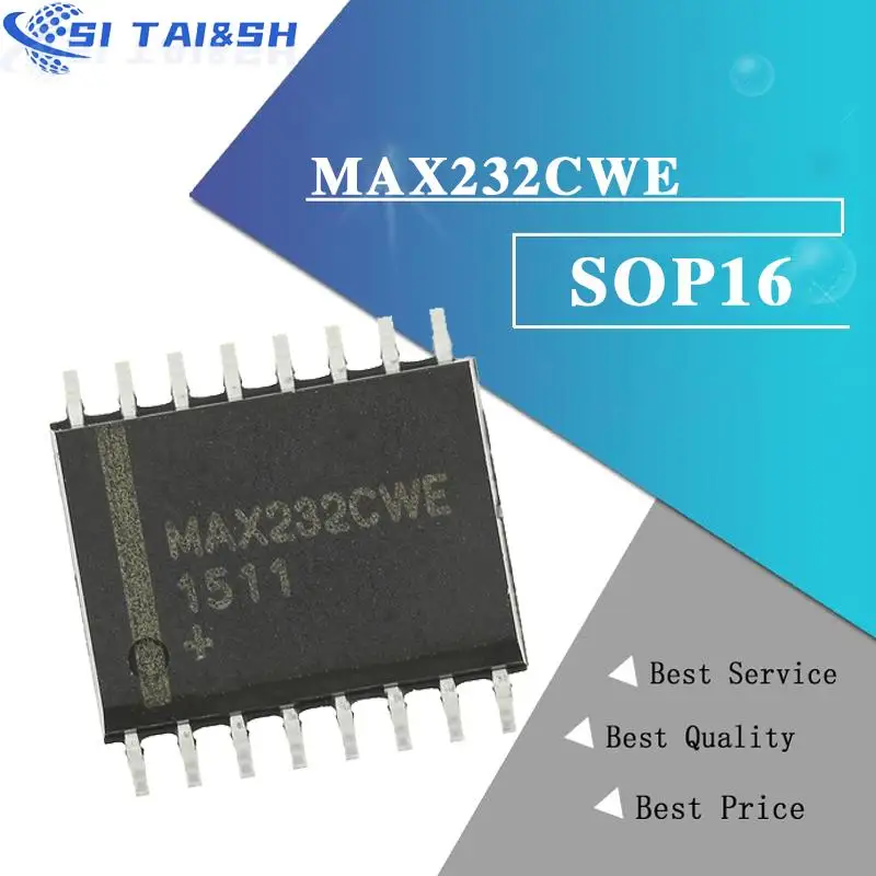 10ШТ MAX232CWE SOP-16 широкофюзеляжный интерфейс приемопередатчика RS232 с микросхемой IC patch ...
