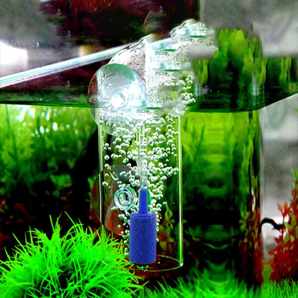 Aquarium Air Pump Oxygen Diffuser Fish Tank Silent Glass Air Compressor ...