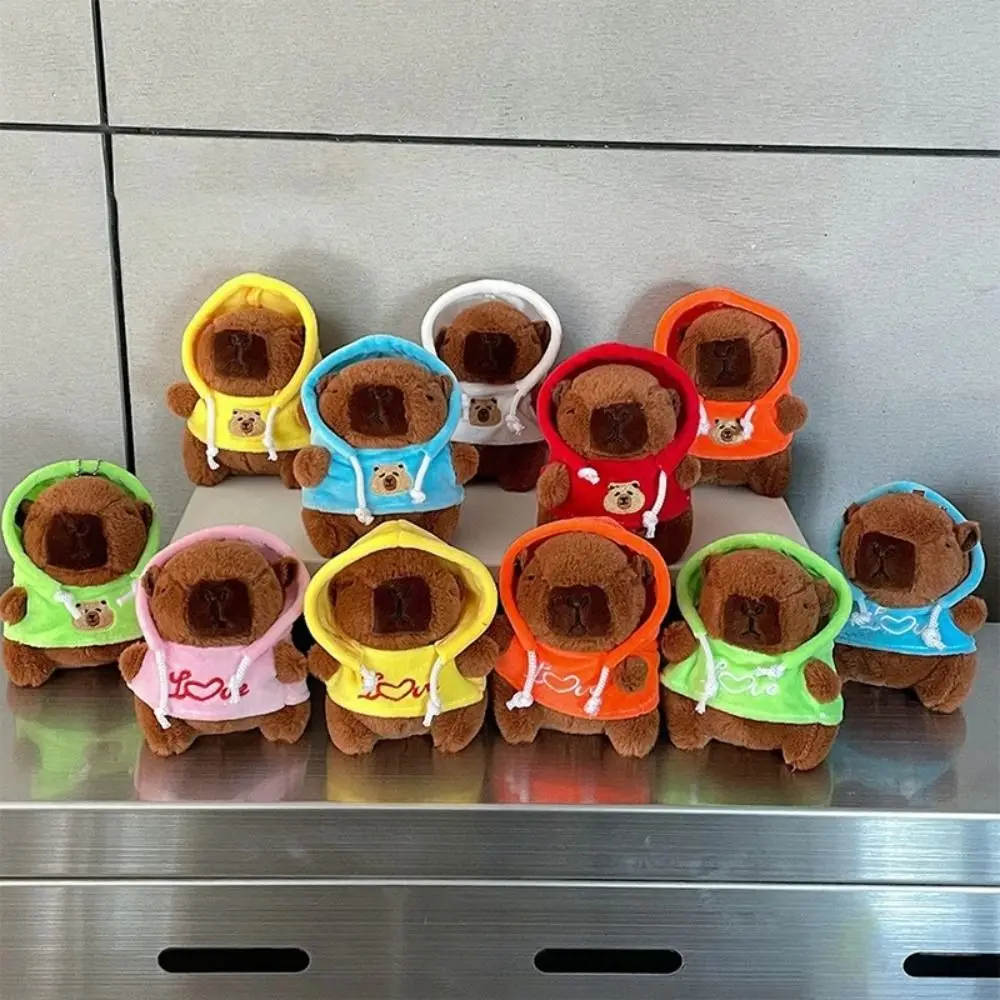 Kawaii Fluffty Capybara Keychain Plush Cute Capybara Pendant Hoodie ...