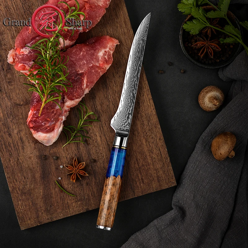 Grandsharp 5-дюймовый кухонный нож из дамасской стали | AliExpress