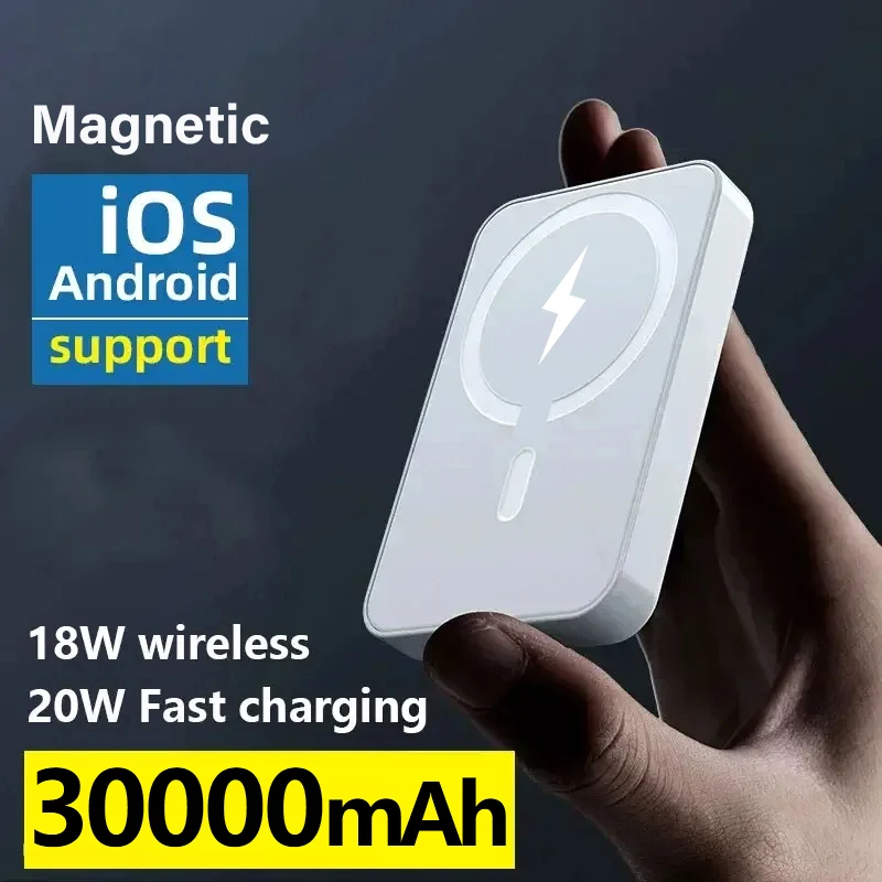 Магнитный беспроводной внешний аккумулятор Power Bank для iphone 12, 13 ...