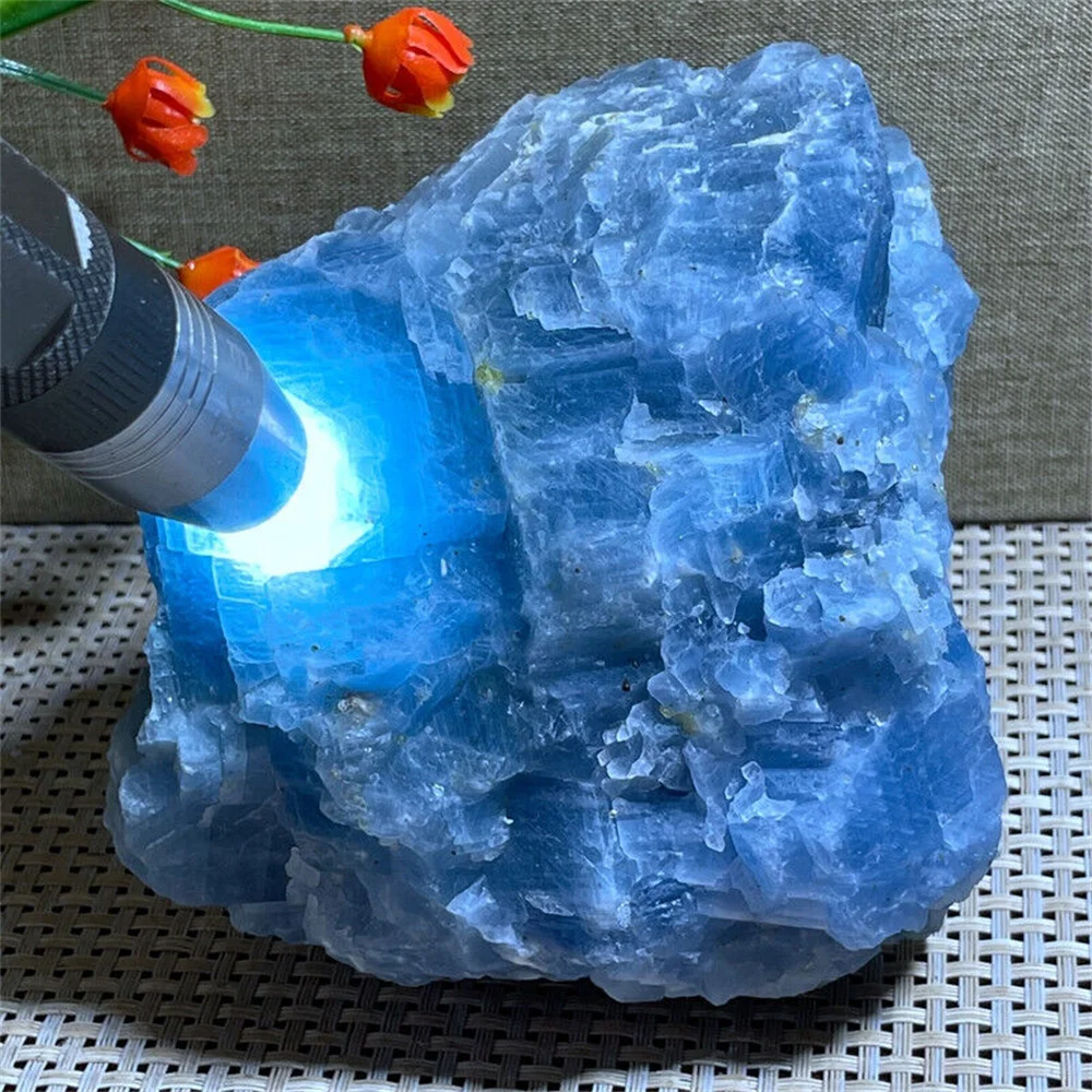 Необработанный синий кальцит, голубой целестит, для декора | AliExpress