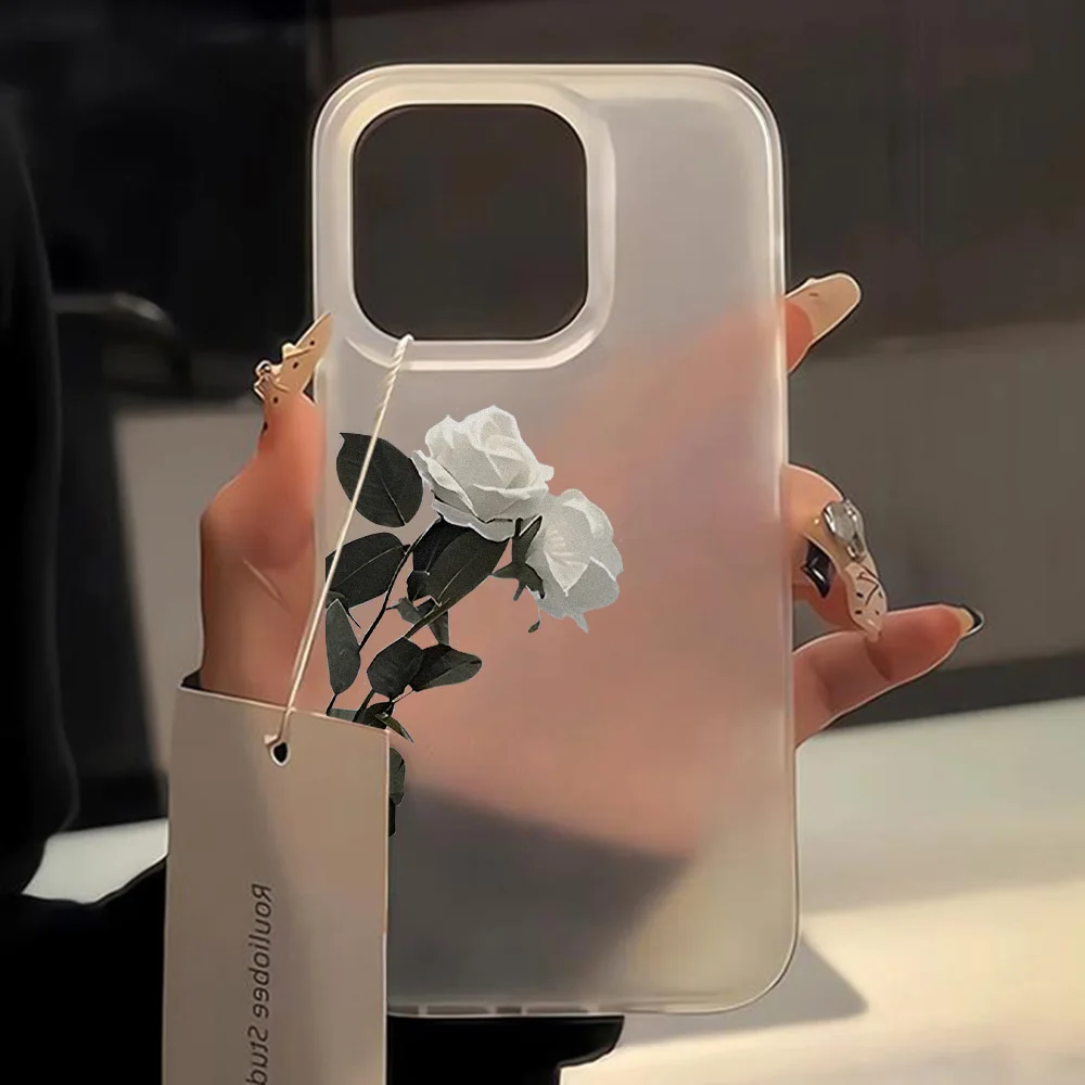 White Flower Clear Phone Case For iPhone 13 Case iPhone 16 15 11 12 14 ...