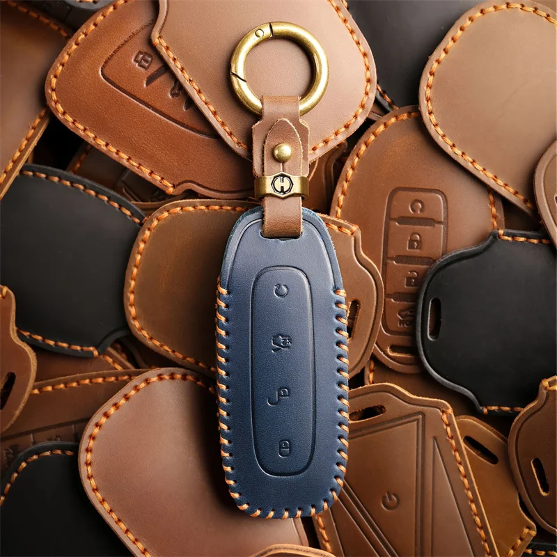 Чехол для автомобильного ключа DENZA d9 n7/n8, модификация умного ключа, украшение, кожаный ...