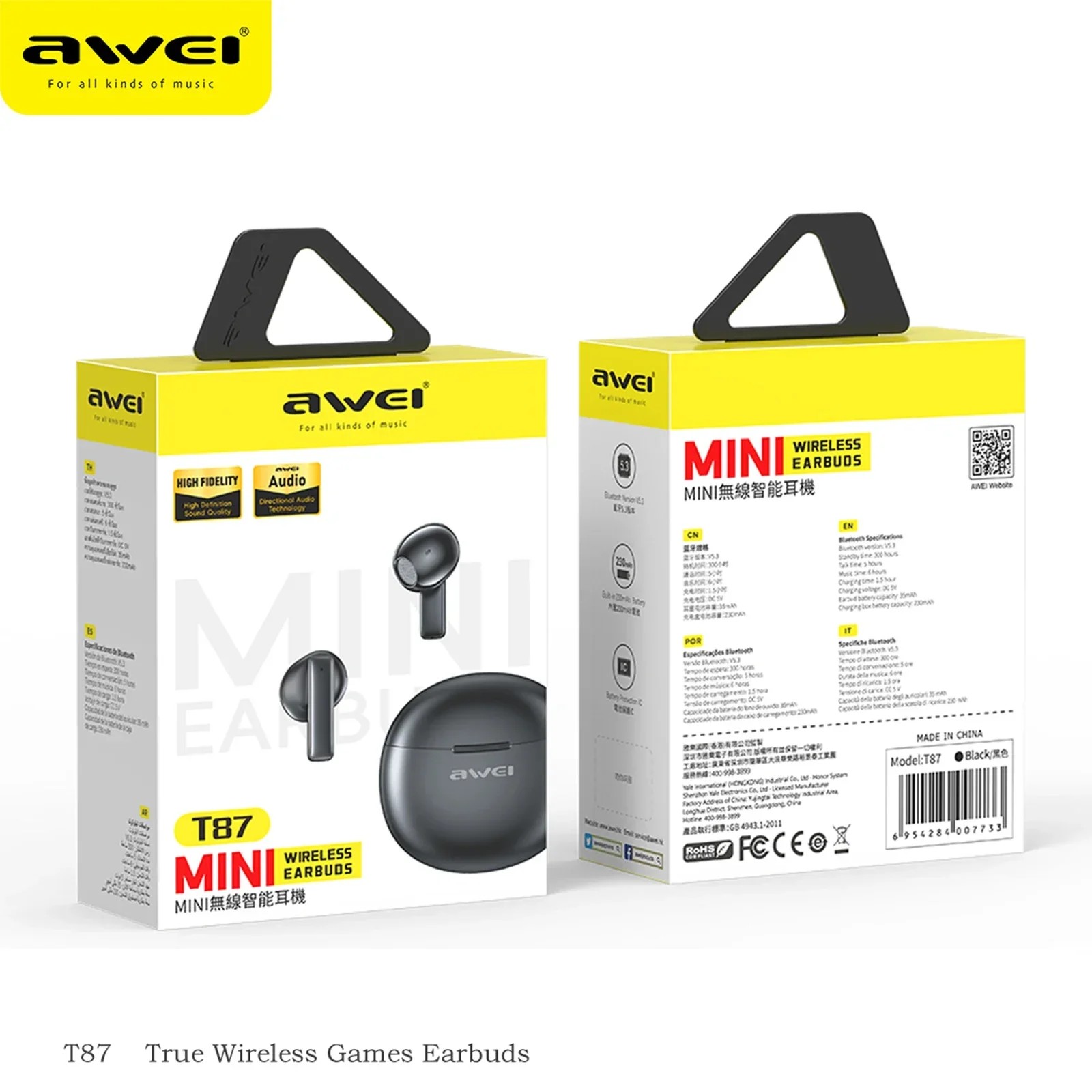 Беспроводные Bluetooth-наушники Awei T87 | AliExpress