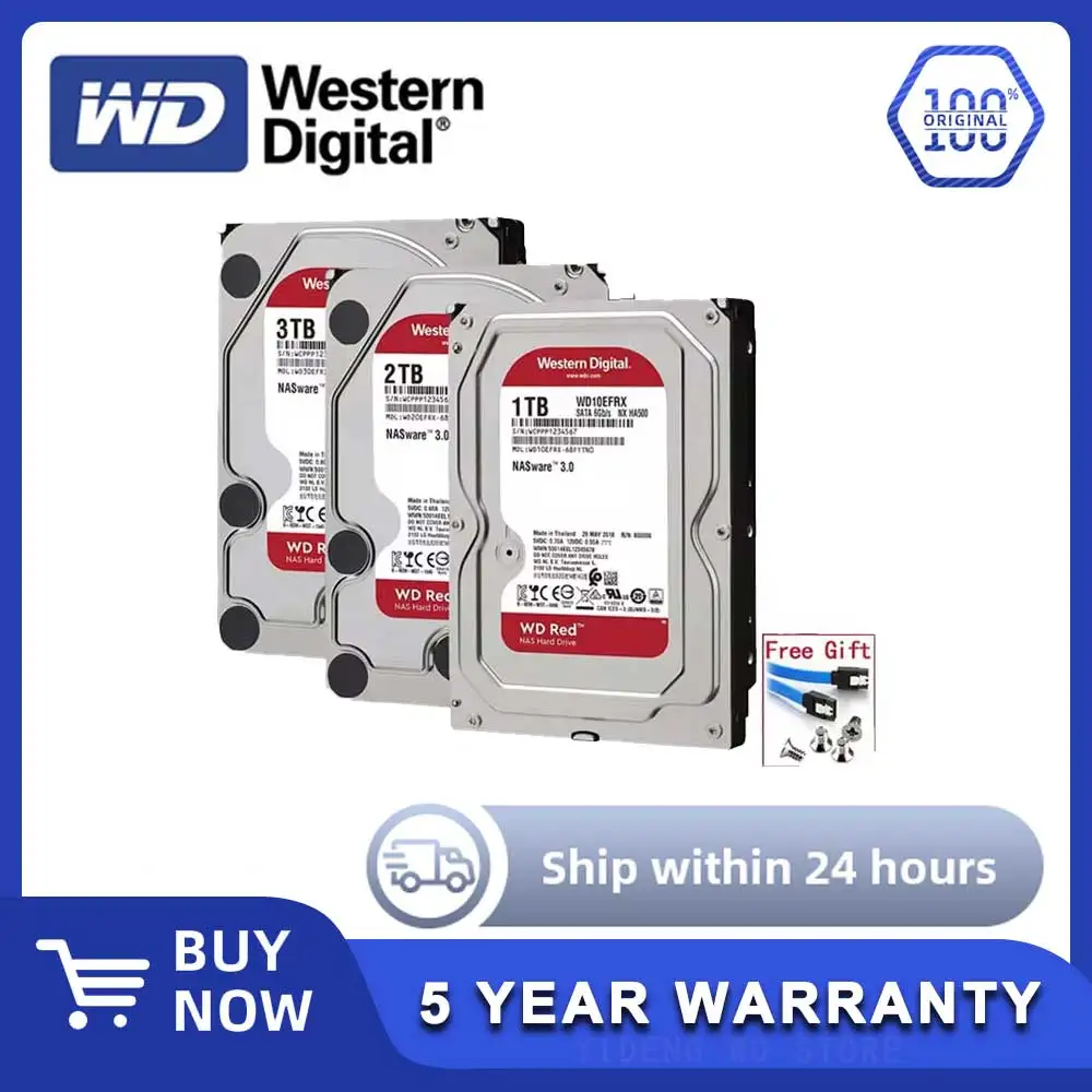 Western Digital WD Red NAS 4 ТБ 3 ТБ 3,5 "Внутренний жесткий диск HDD ...