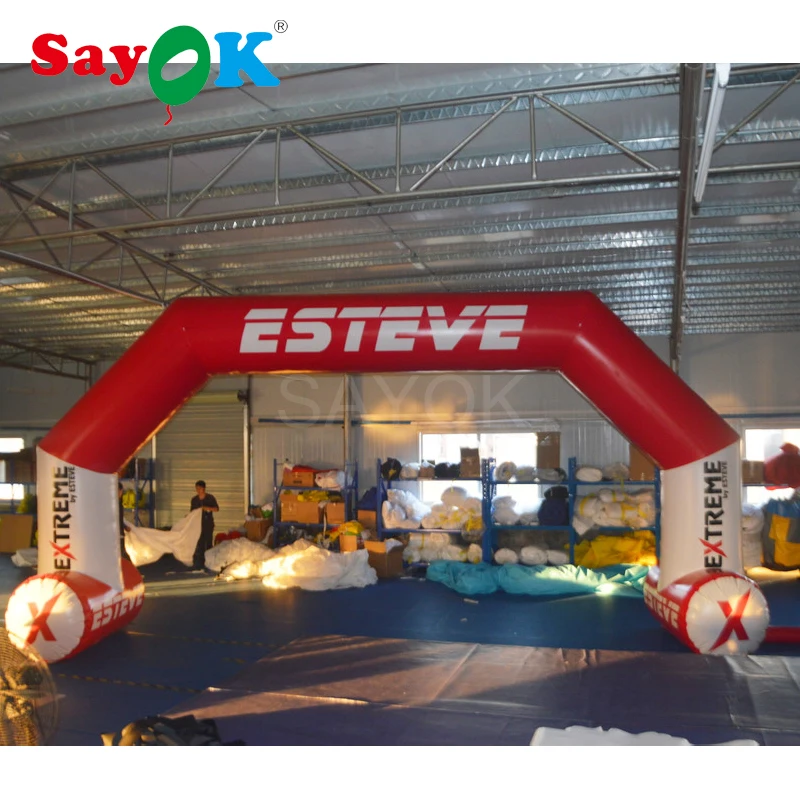 SAYOK 8x4mH Inflatable Arch with Start Finish Line Racing Arch Banners ...