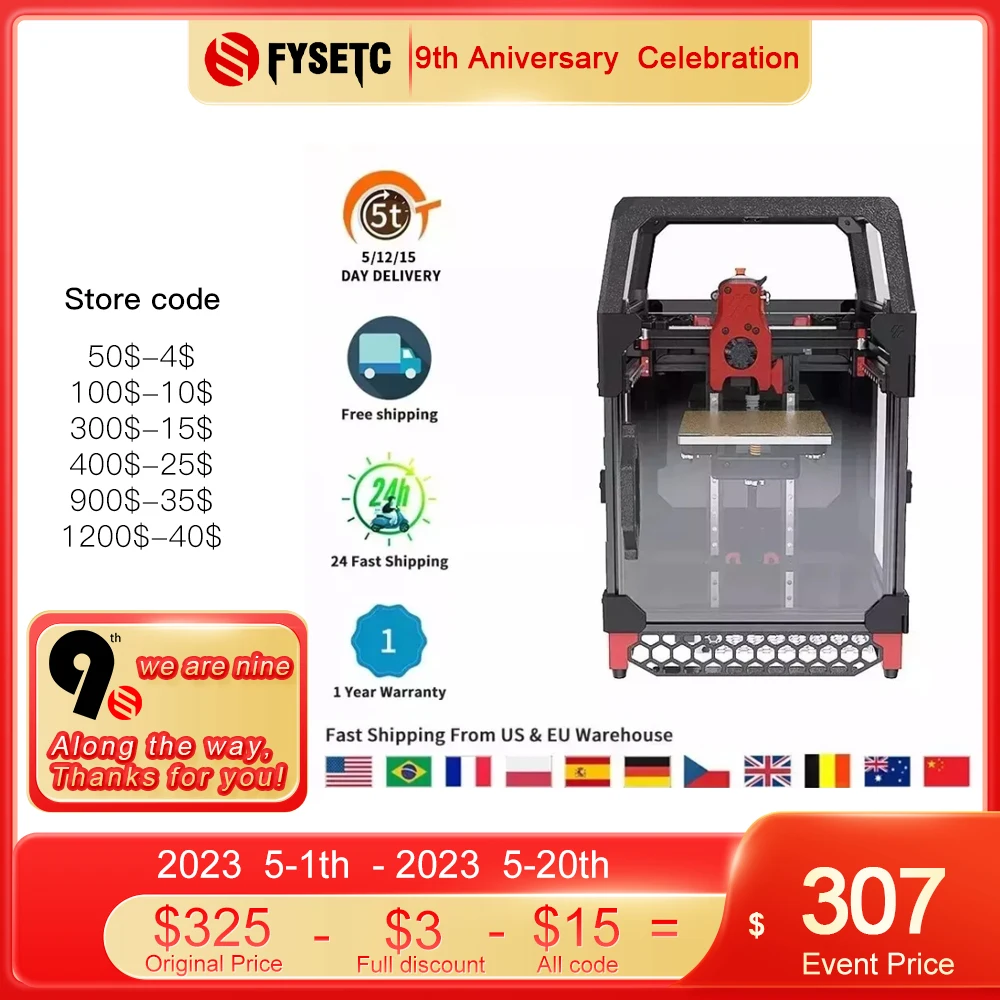 Fysetc Voron V0.1 Corexy Kit 3d Printer Kit With Enclosed Panels With ...