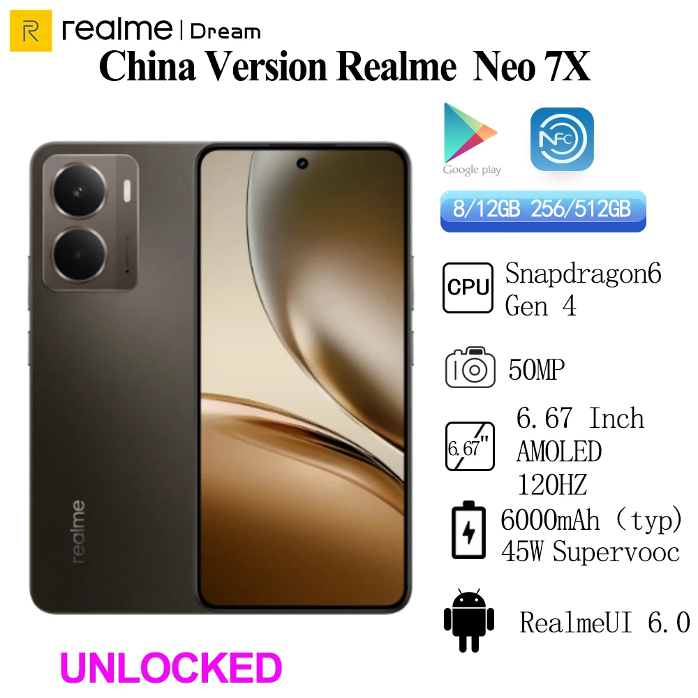 Смартфон Realme Neo7x, 8/128ГБ, 8/256ГБ, 12/512ГБ, china | AliExpress