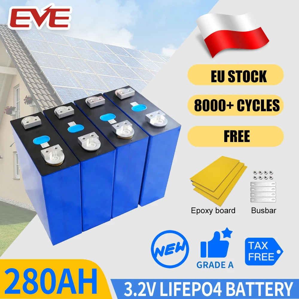 Аккумуляторная батарея EVE 280AH LiFePO4, 4 шт | AliExpress