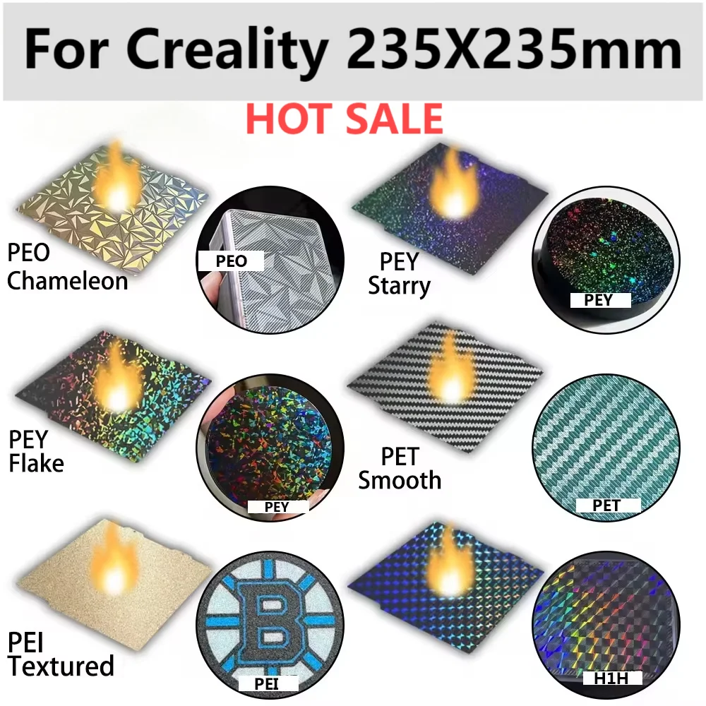 For Creality 235X235mm Build Plate Texture Spring Steel Sheets For K1 ...