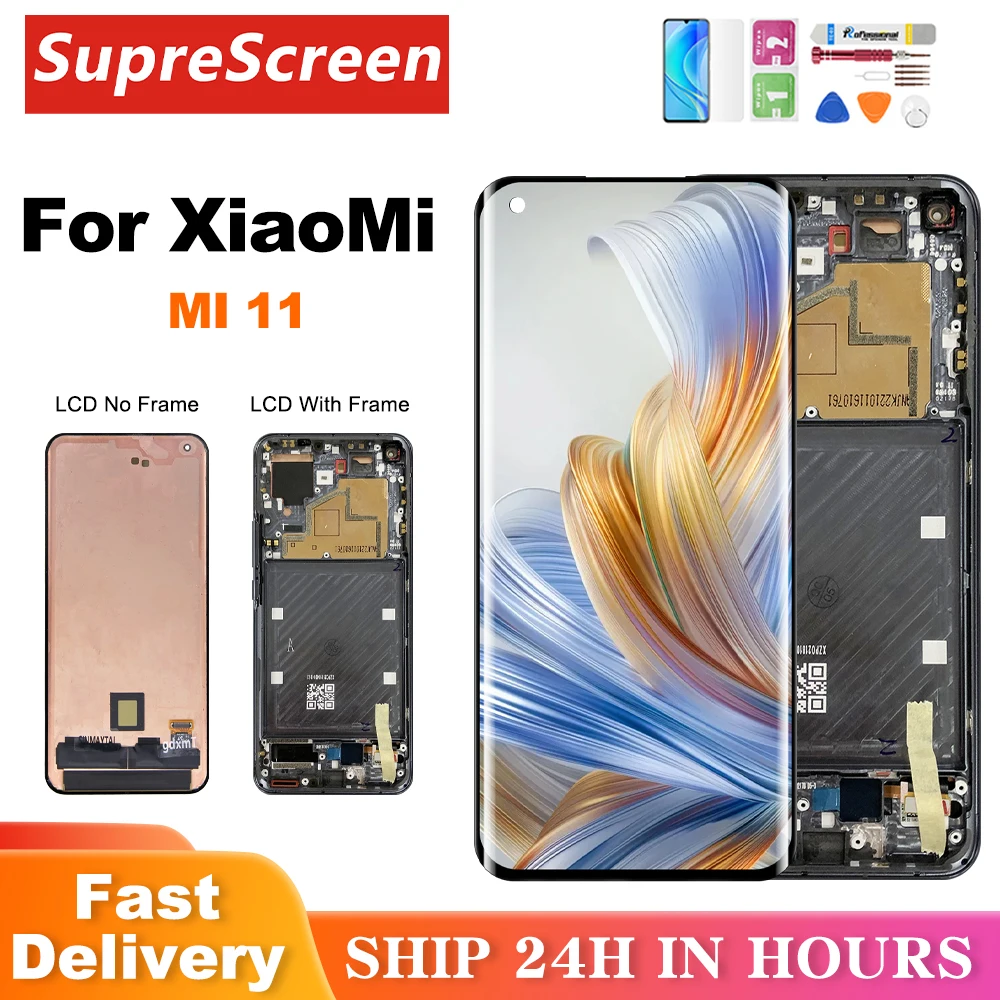 AMOLED для Xiaomi Mi 11 M2011K2C M2011K2G ЖК-дисплей с цифровым ...