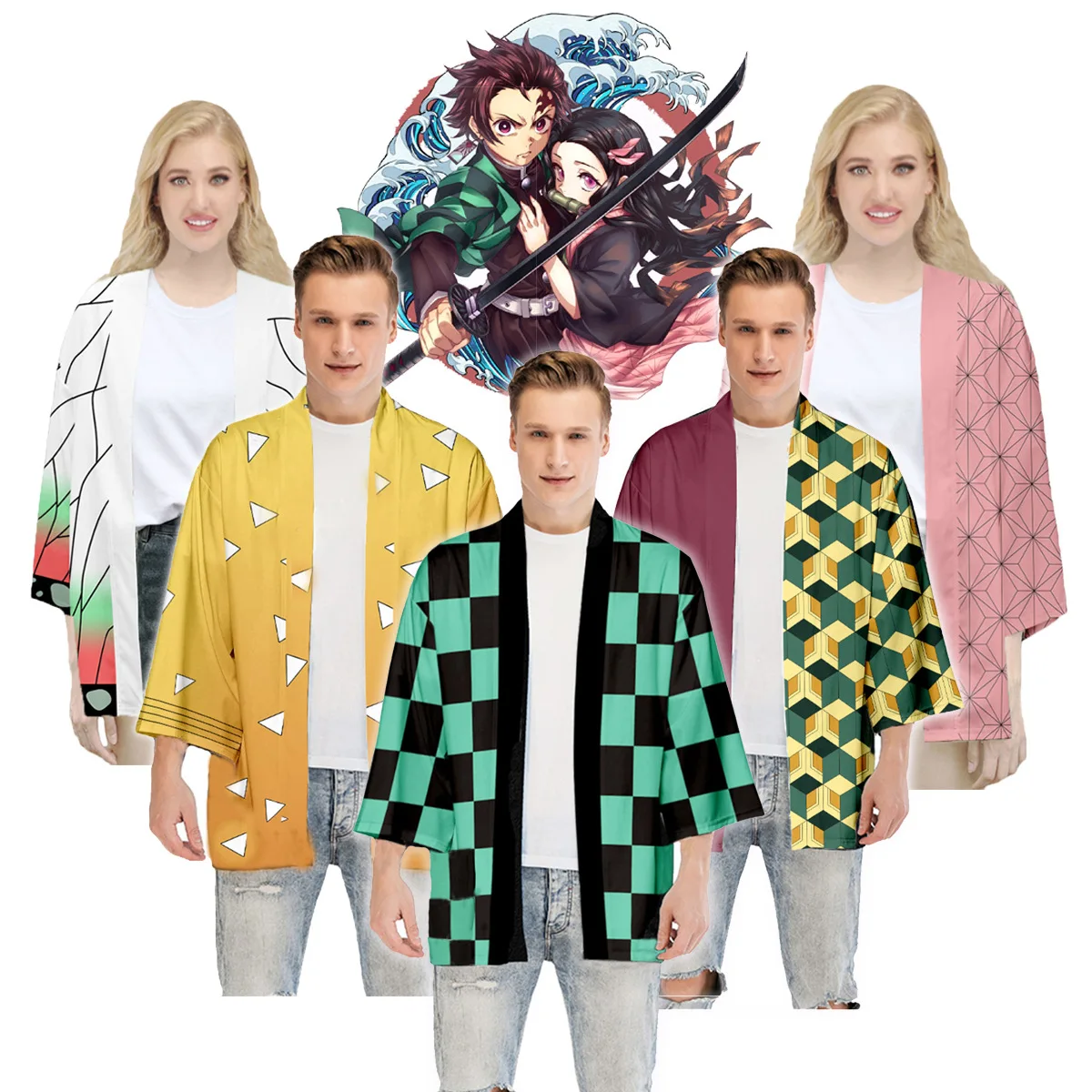 Anime Tanjirou Kamado Cosplay Kimonos for Men Women Japanese Haori ...