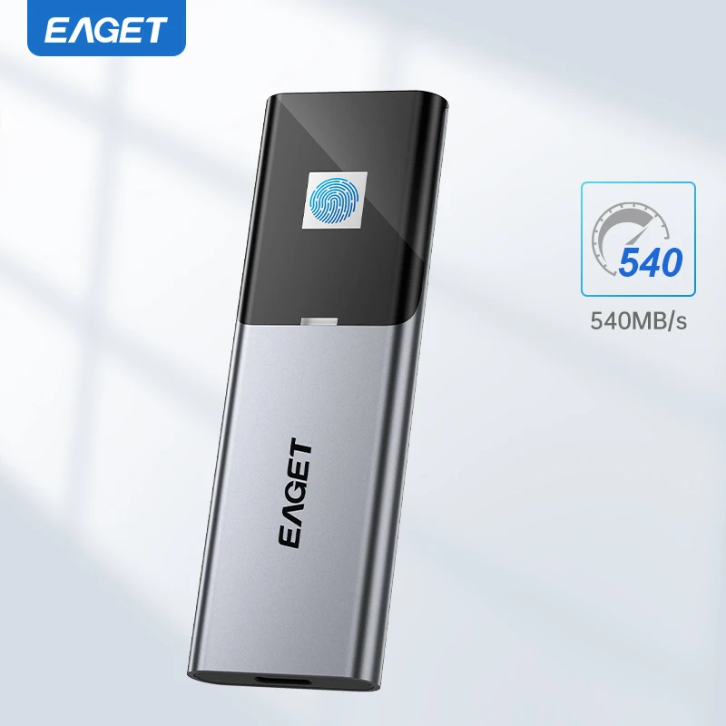 Eaget FM6 Портативный SSD 1/2 ТБ с шифрованием отпечатков пальцев ...