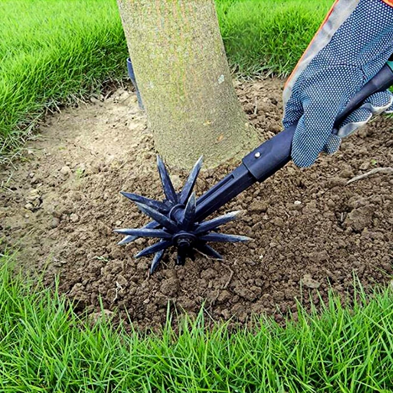 Upgraded Rotary Cultivator Tool Reinforced Tines Reseeding Grass or ...