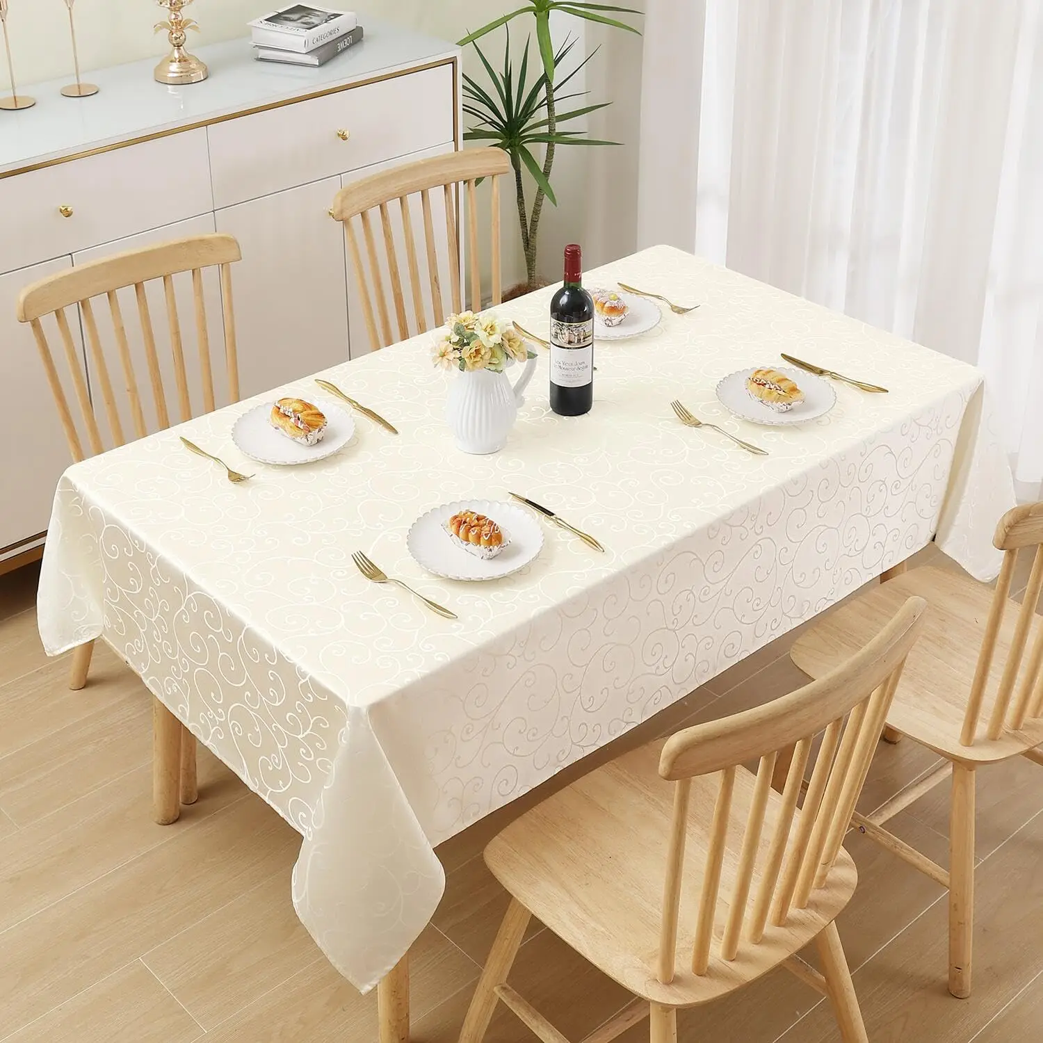 Olanly Rectangle Table Cloths Washable Ornaments Diner Table Covers ...