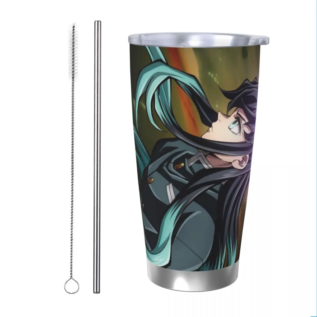 Muichiro Tokito Demon Slayer 20oz Stainless Steel Car Mug Straw Thermal ...