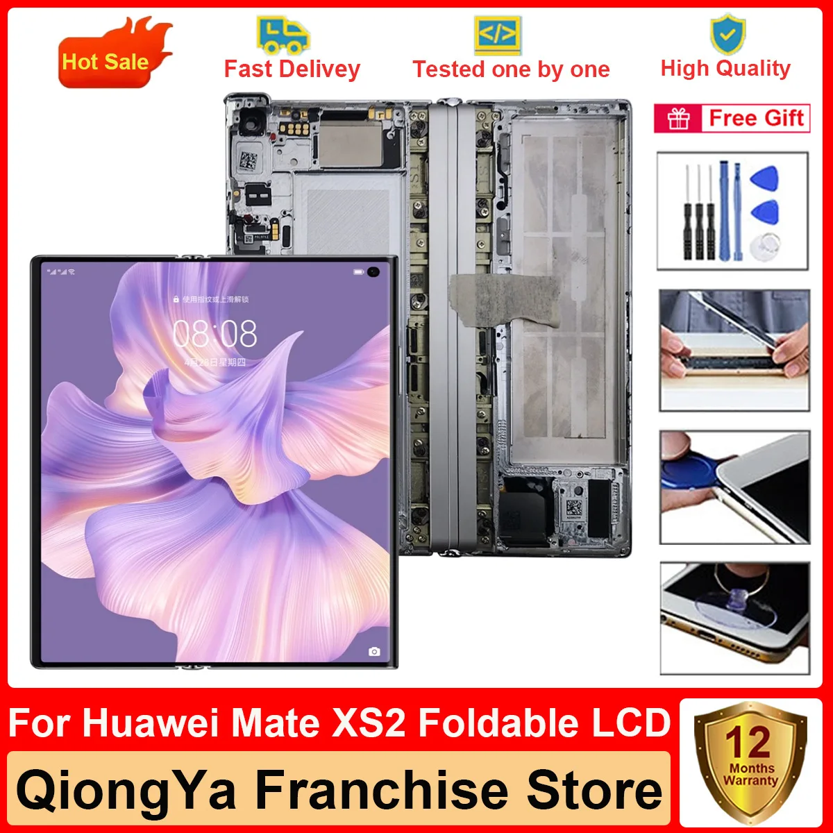 Оригинальный 7,8-дюймовый протестированный дисплей mate xs2 для Huawei Mate XS 2 PAL-AL00 PAL ...