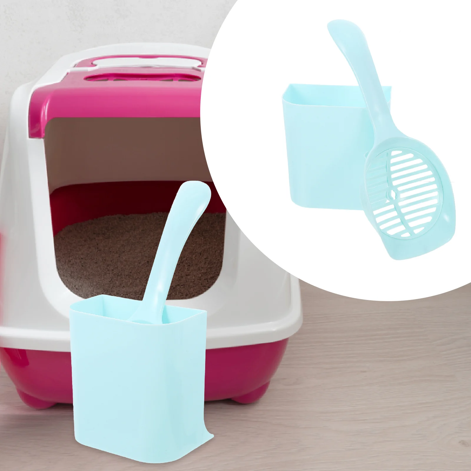 Cat Litter Pet Kitten Supply Plastic Scoop Box Stand Sand Poop Garbage ...
