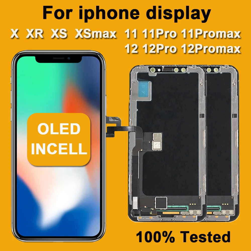 AAA +++ OLED для iPhone X XR Max XS ЖК-дисплей Incell для iphone 11 12 13 Pro Max 13 Mini 14 ...