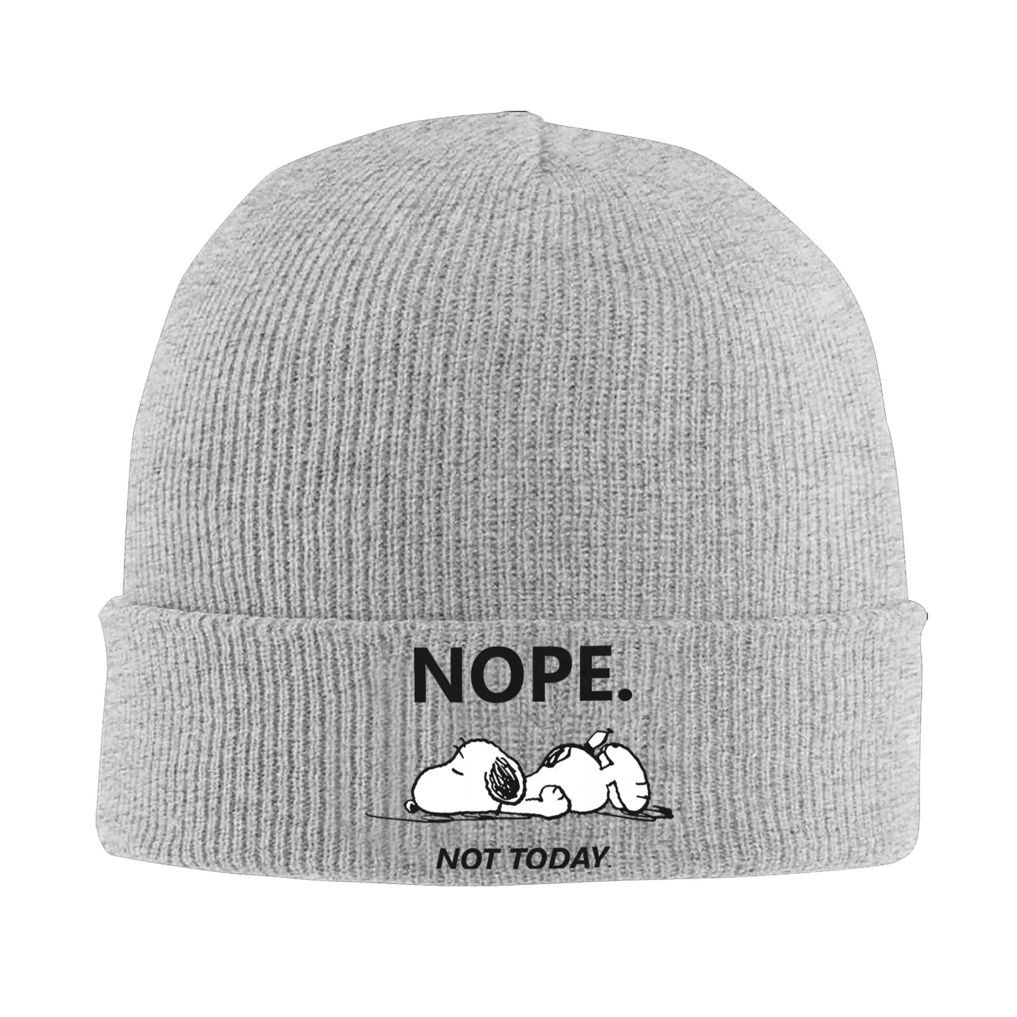 Custom Snoopys Nope Not Today Bonnet Hats Hip Hop Knit Hat For Men ...